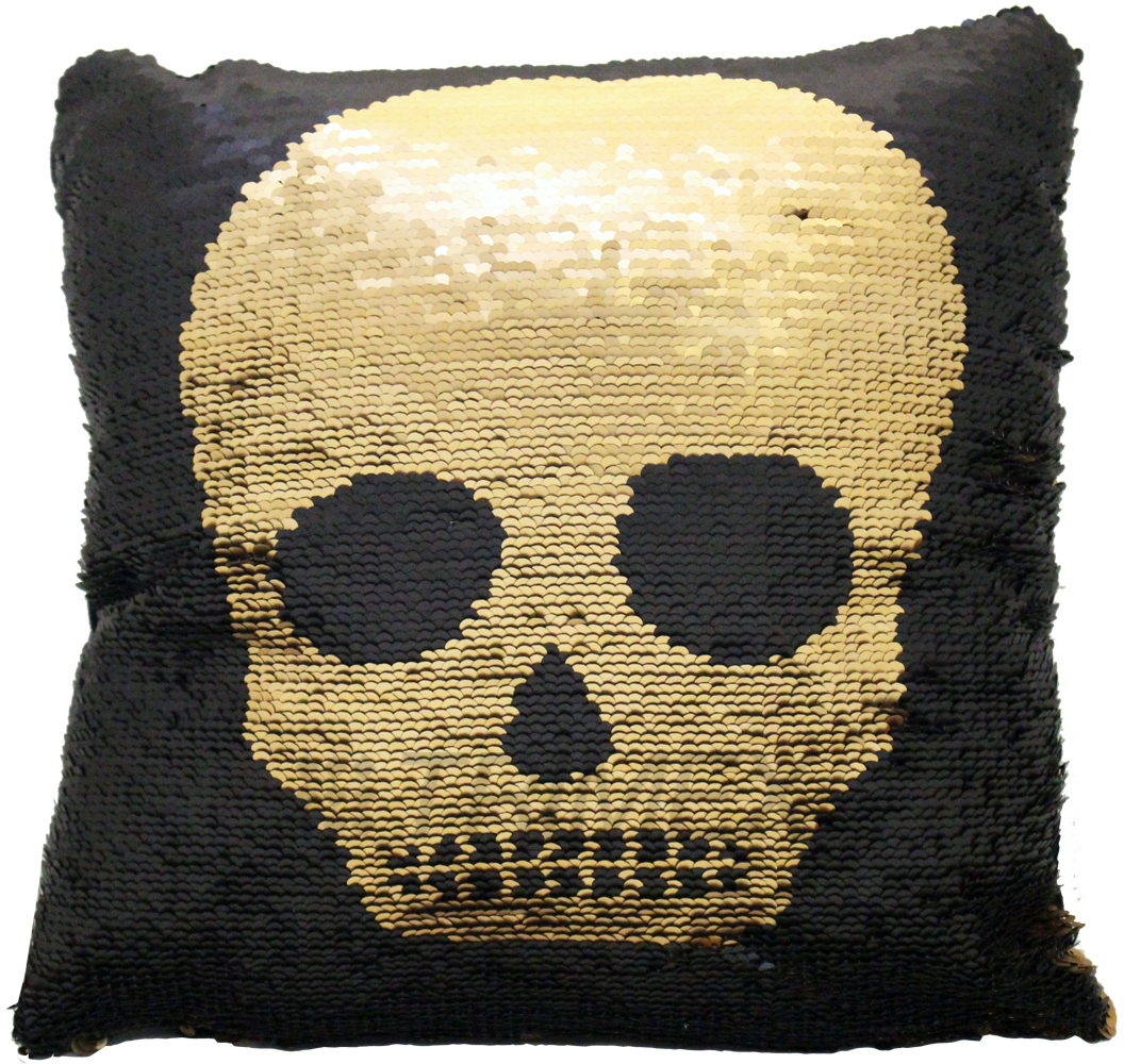 SKULL SEQUIN PILLOW