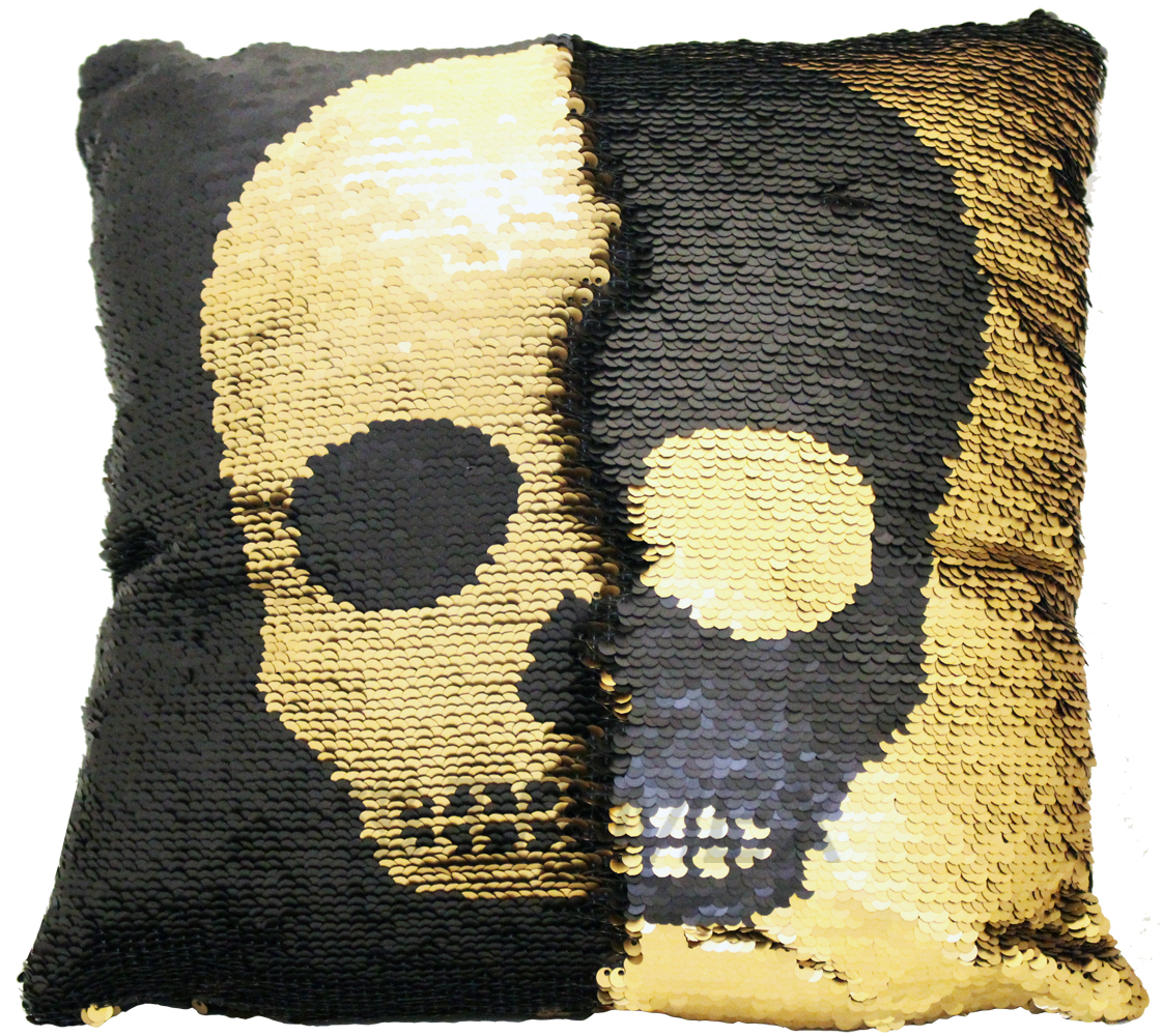 SKULL SEQUIN PILLOW