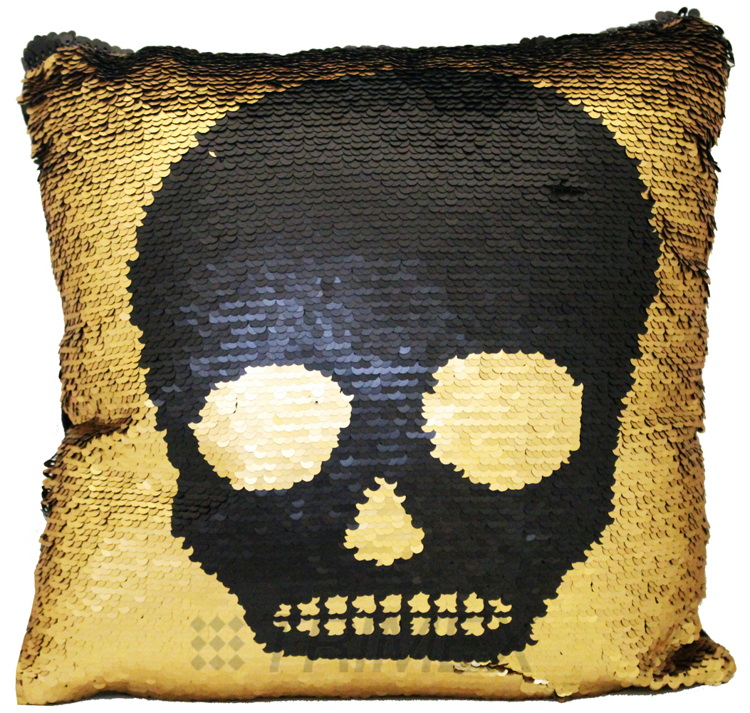 SKULL SEQUIN PILLOW