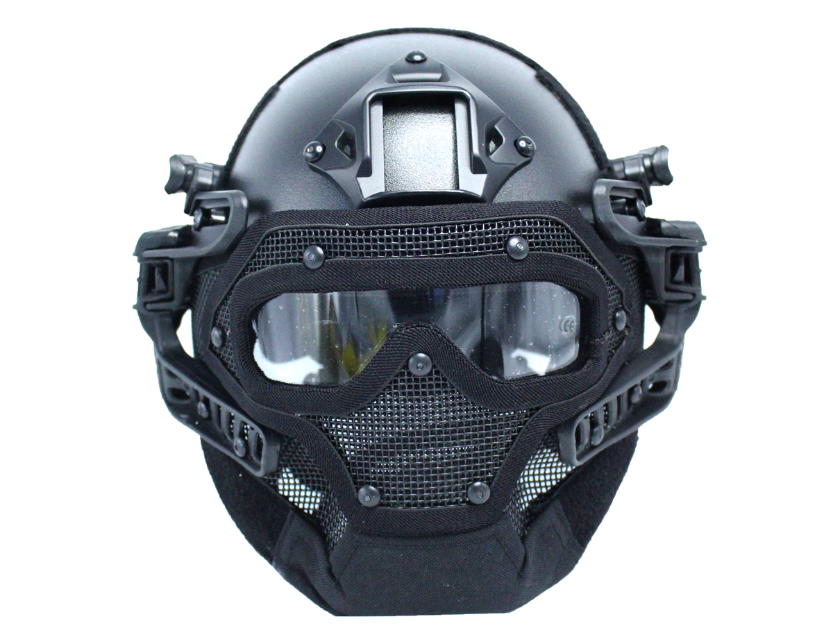 Airsoft Tactical Helmet G4 Full Face Black - Trimex Wholesale UK