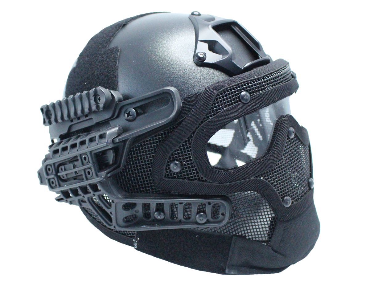 Airsoft Tactical Helmet G4 Full Face Black - Trimex Wholesale UK