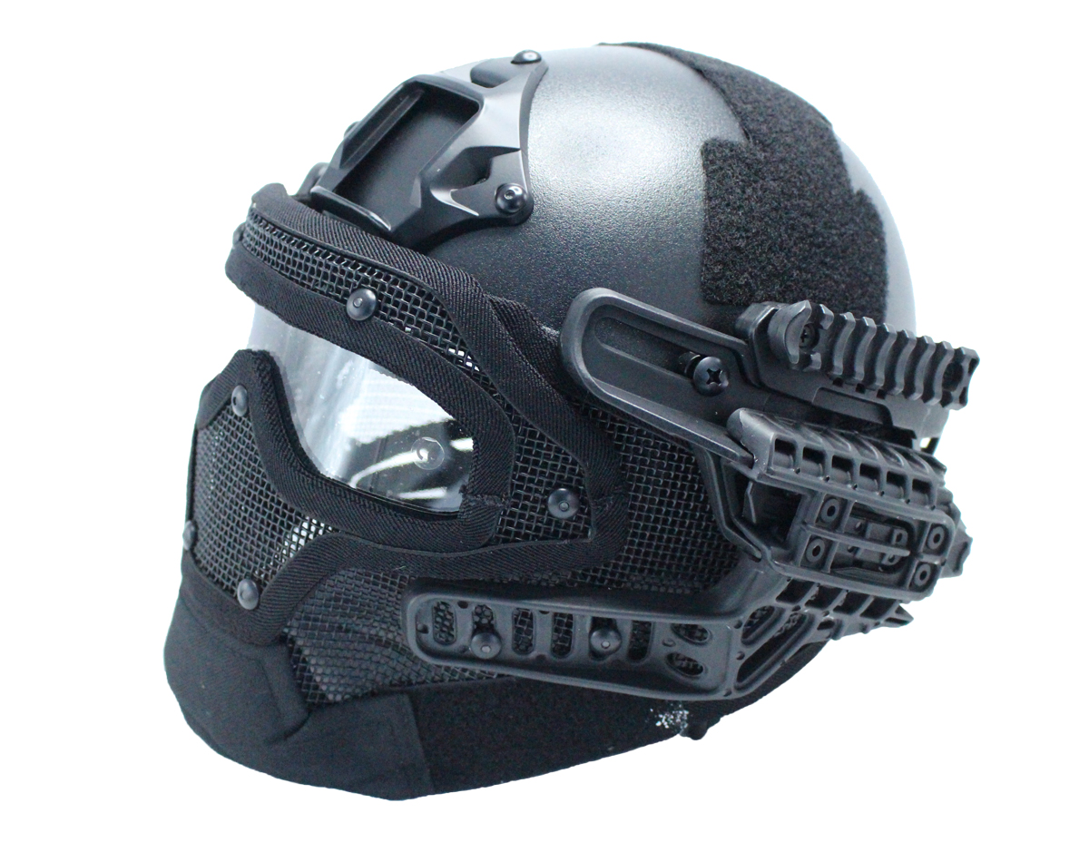 Airsoft Tactical Helmet G4 Full Face Black - Trimex Wholesale UK