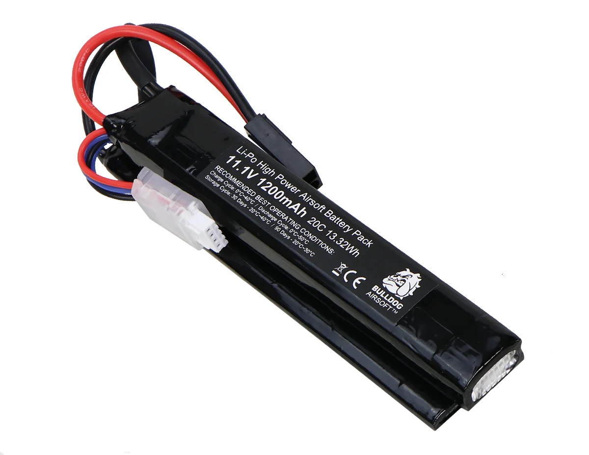 BULLDOG LI-PO 1200MAH 11.1V 20C 13.32WH HIGH POWER AIRSOFT BATTERY PACK ...