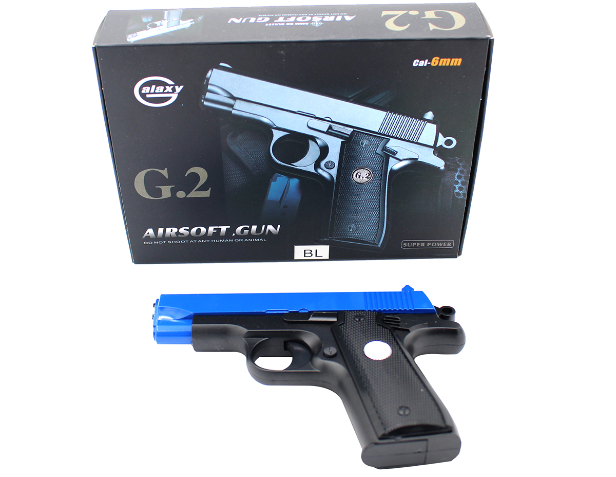 G2 Galaxy Airsoft Metal Spring Pistol - Two Tone - Trimex Wholesale UK