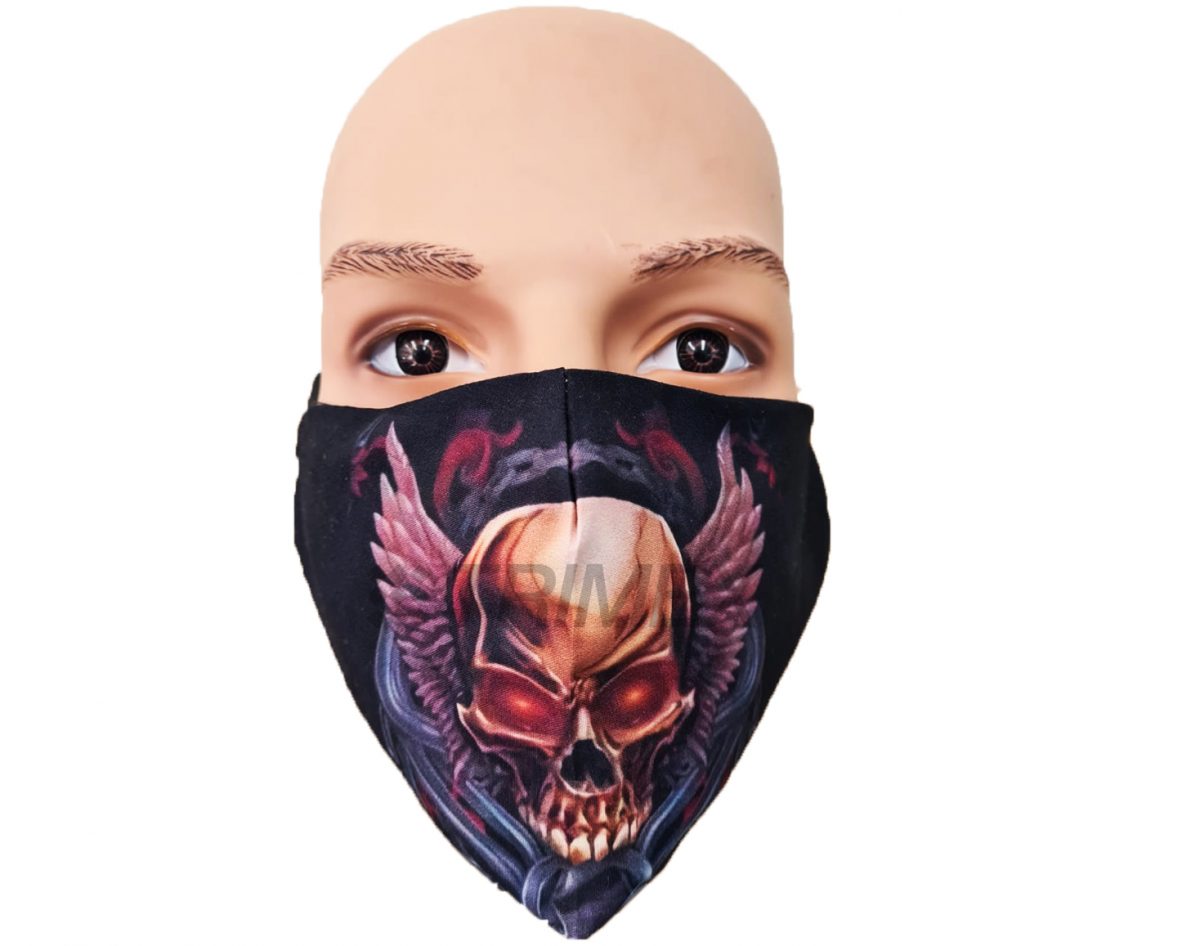 Fashion Textile Winged Skull Mask - Trimex Wholesale UK