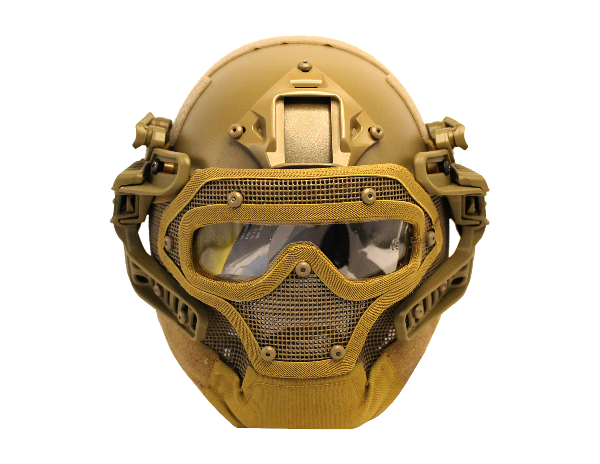 Airsoft Tactical Helmet G4 Full Face Tan - Trimex Wholesale UK