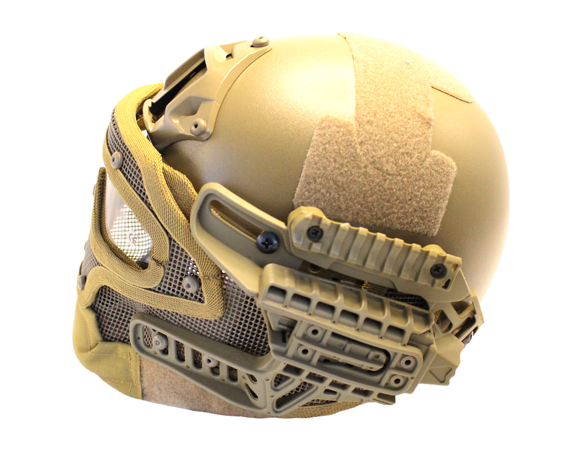 Airsoft Tactical Helmet G4 Full Face Tan - Trimex Wholesale UK