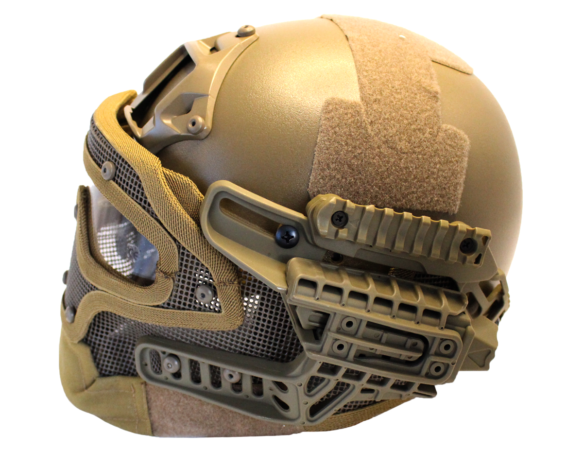 Airsoft Tactical Helmet G4 Full Face Tan - Trimex Wholesale UK