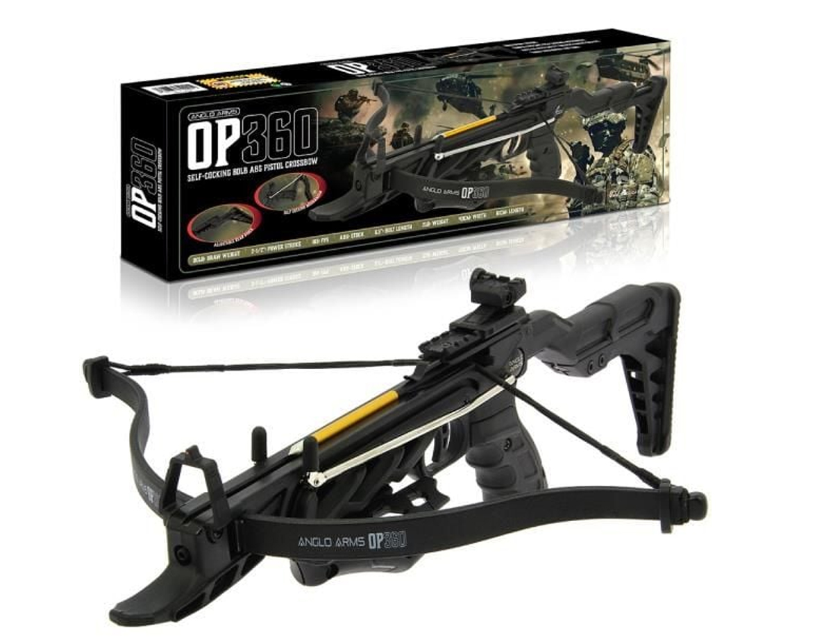 ANGLO ARMS OP-360 CROSSBOW 80LB SELF COCKING EXTENDED ALUMINIUM ...