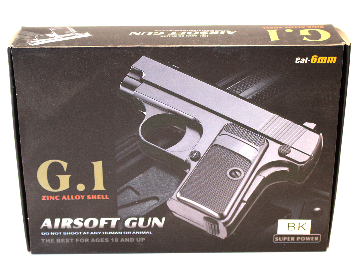 Galaxy G1 Airsoft Metal Spring Pistol - Black - Trimex Wholesale UK