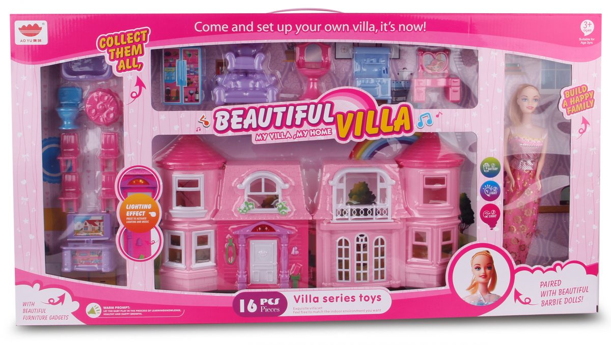 AY9003A DOLL VILLA PLAY SET WITH MUSIC AND LIGHT - Trimex Wholesale UK