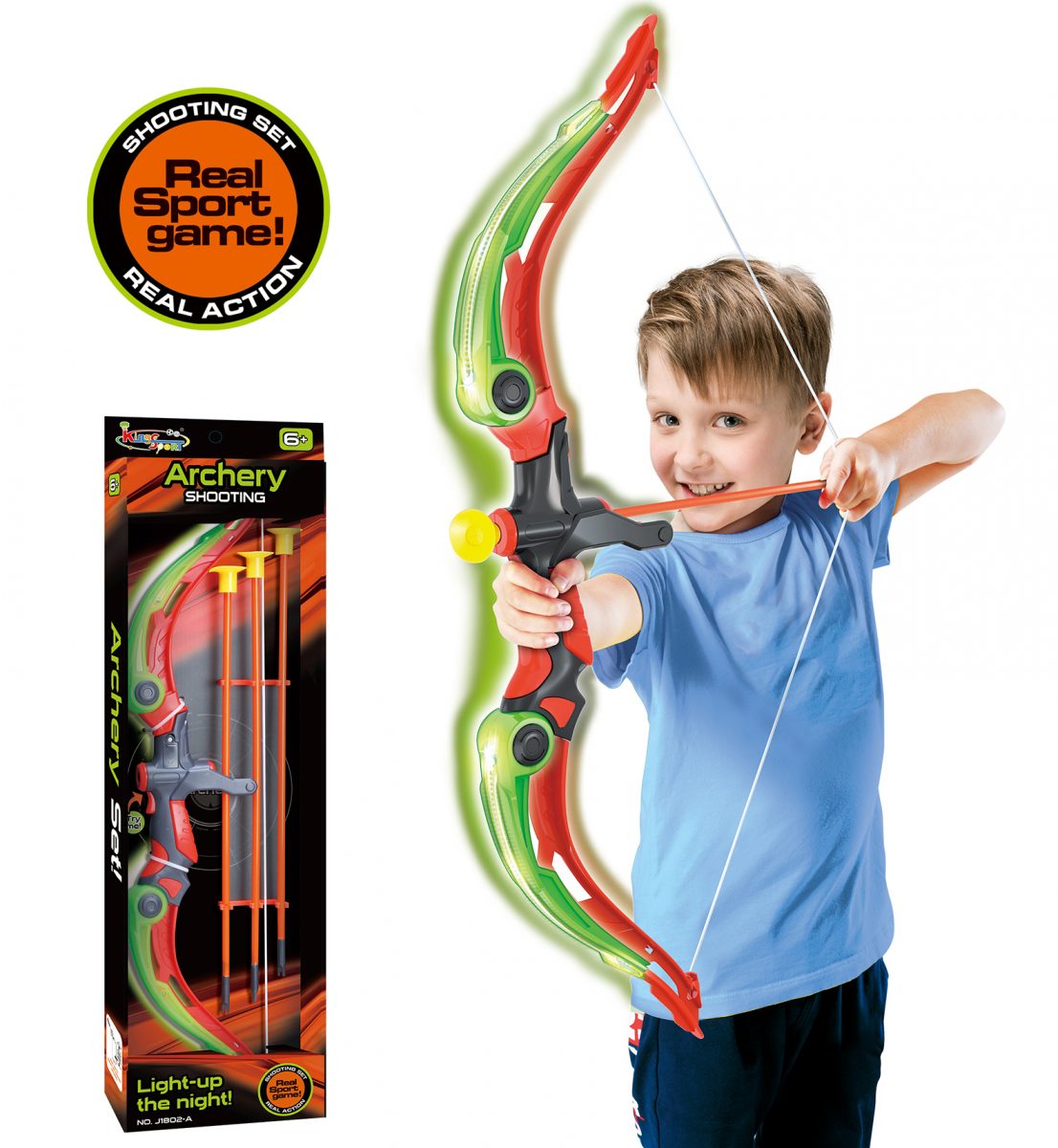 J1802A KIDS LIGHT UP ARCHERY SET - Trimex Wholesale UK