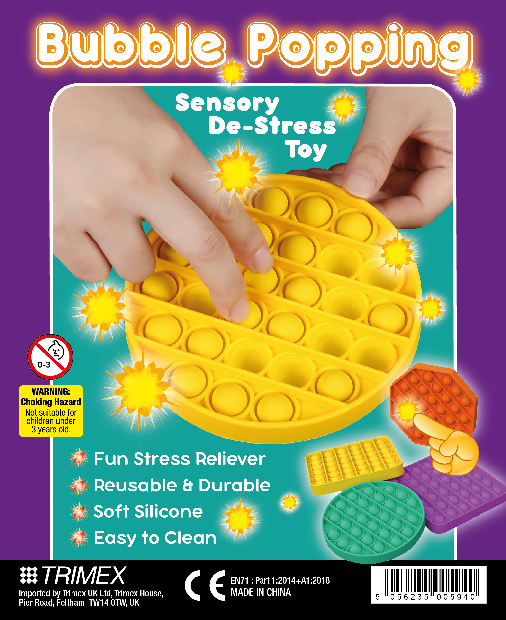 CIRCLE BUBBLE POPPING SENSORY DE-STRESS TOY - Trimex Wholesale UK