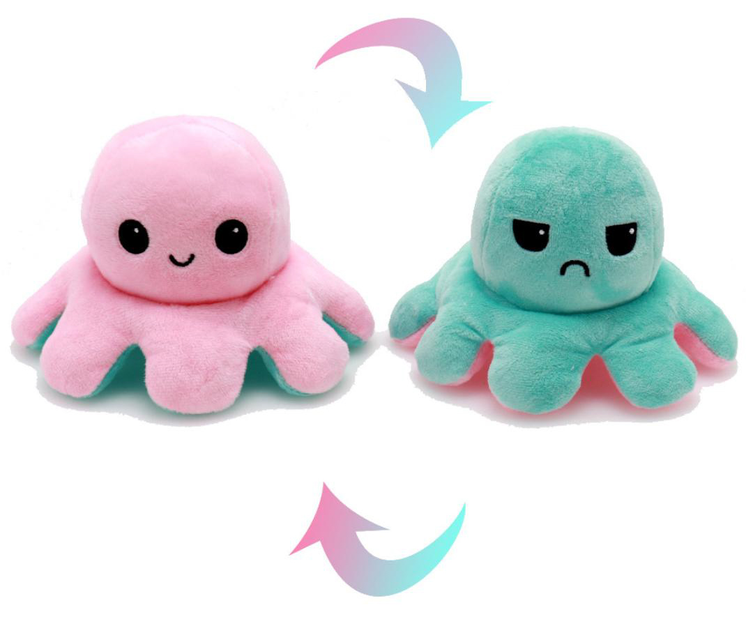 NA01 20CM REVERSIBLE OCTOPUS MOODEES TOY - Trimex Wholesale UK