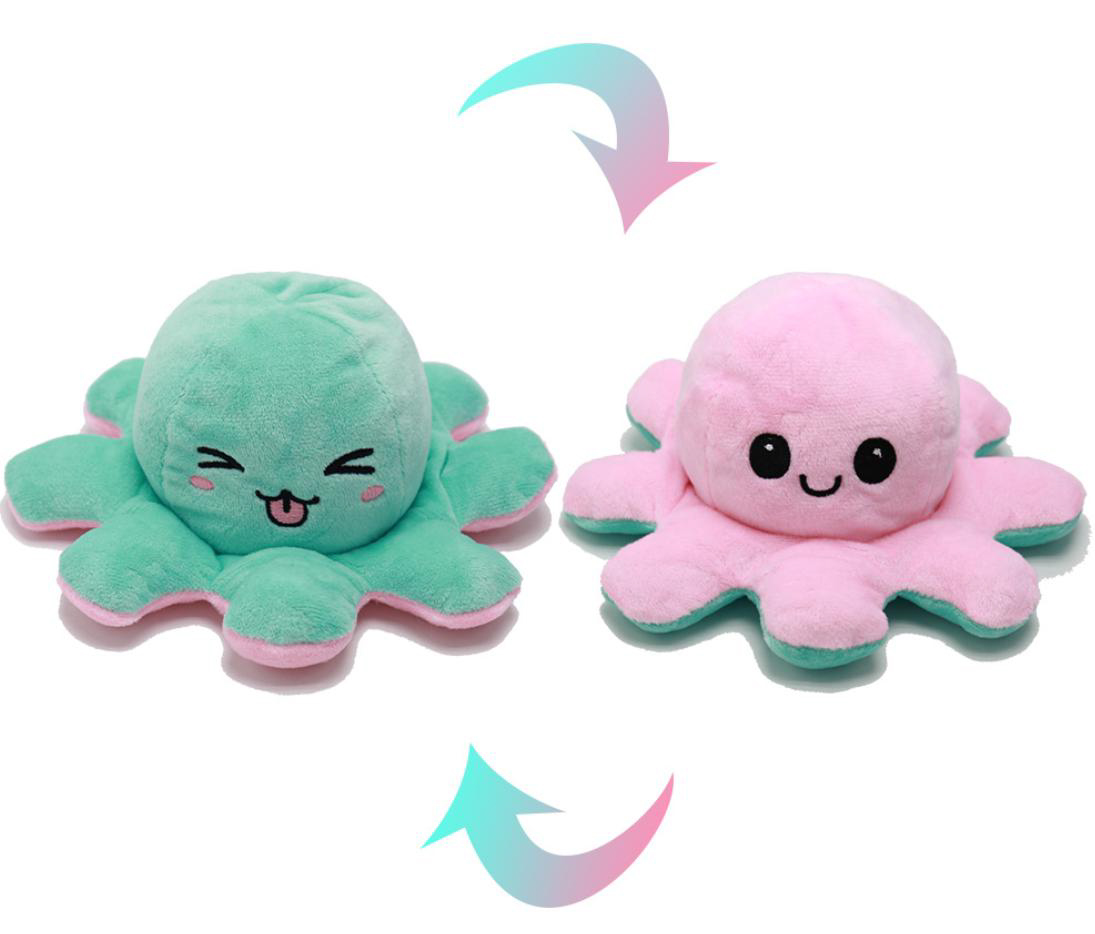 NA01 20CM REVERSIBLE OCTOPUS MOODEES TOY - Trimex Wholesale UK