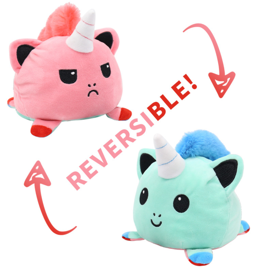 AM01 MULTICOLOUR REVERSIBLE ANIMAL MOODEES TOY - Trimex Wholesale UK