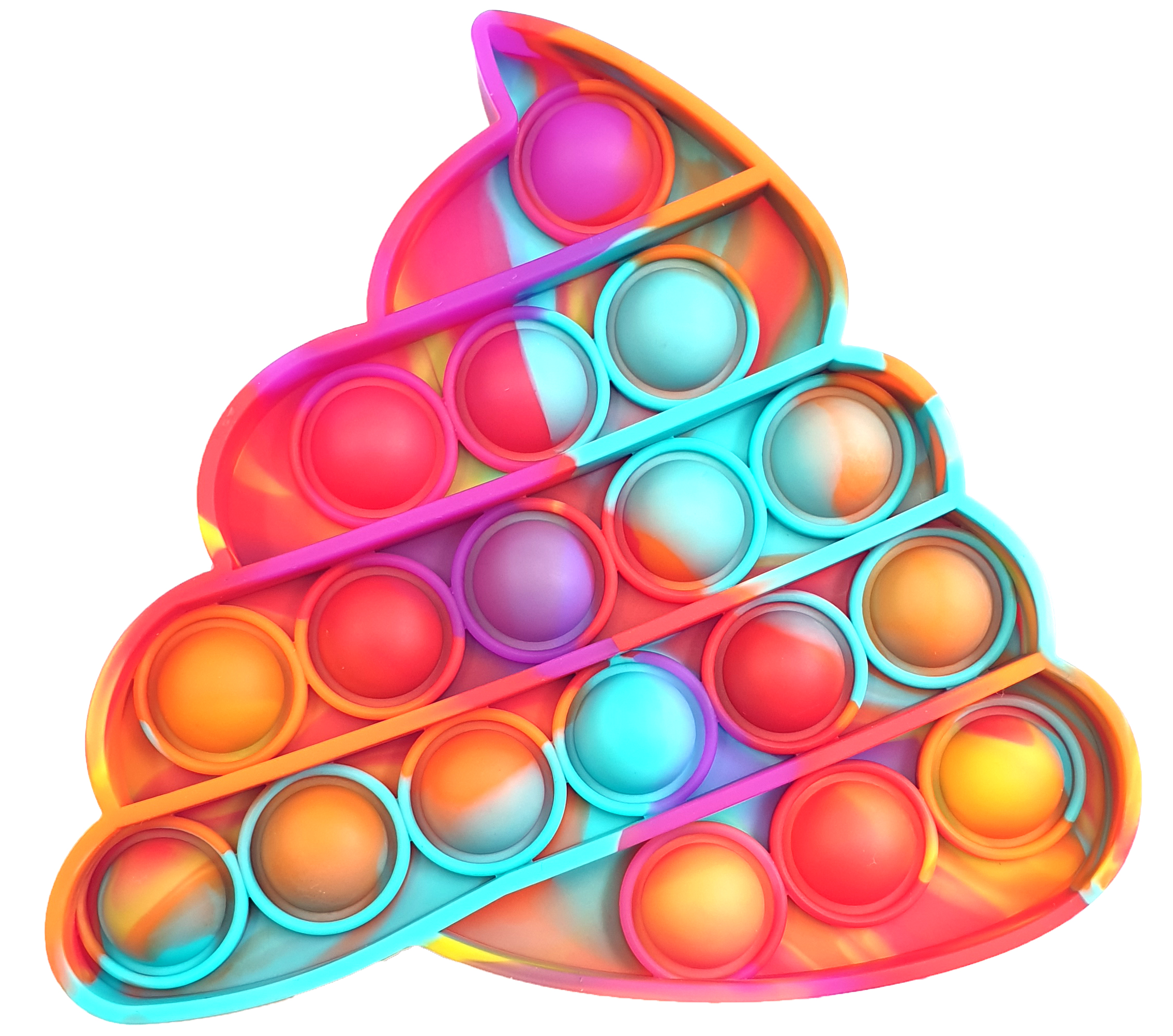 POOP MULTICOLOUR BUBBLE POPPING SENSORY DE-STRESS TOY - Trimex Wholesale UK