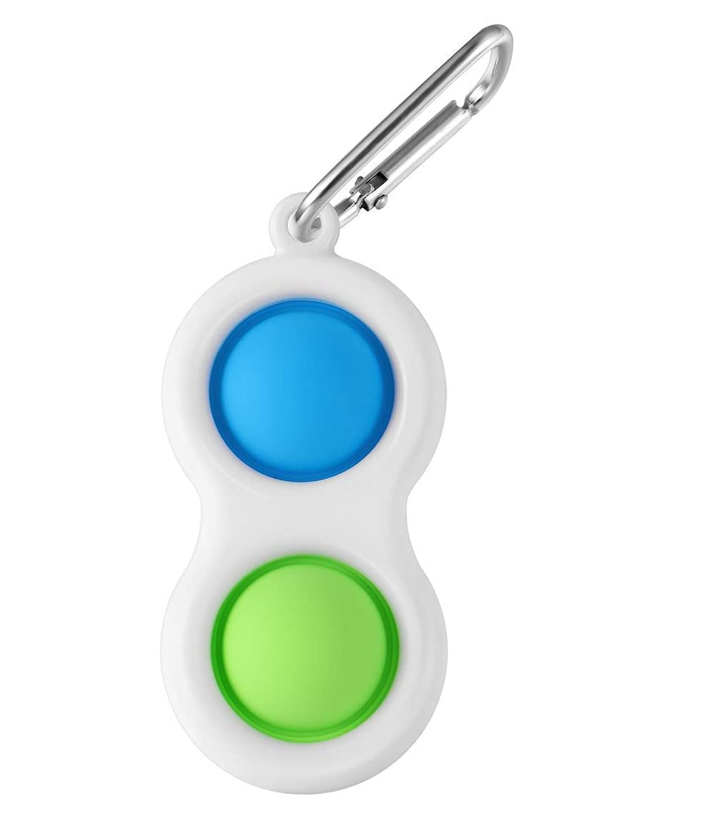 BUBBLE POPPING KEYRING FIDGET SENSORY TOY WHITE - Trimex Wholesale UK