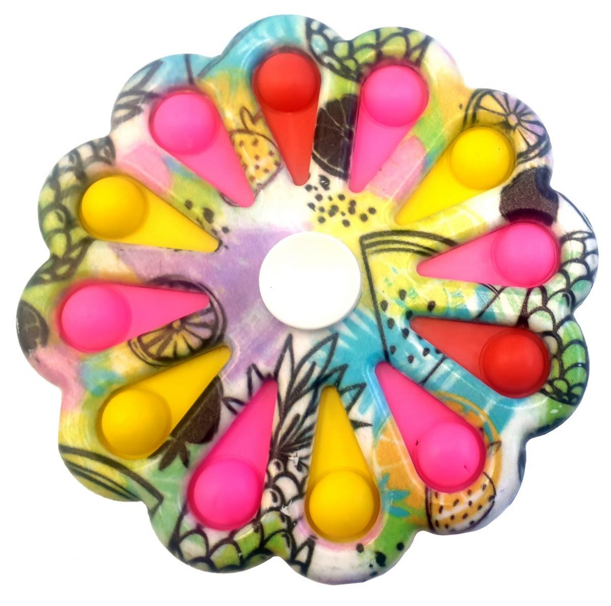 BIG ROUND FLOWER PRINTED POPPING SIMPLE DIMPLE FIDGET SPINNER - Trimex ...