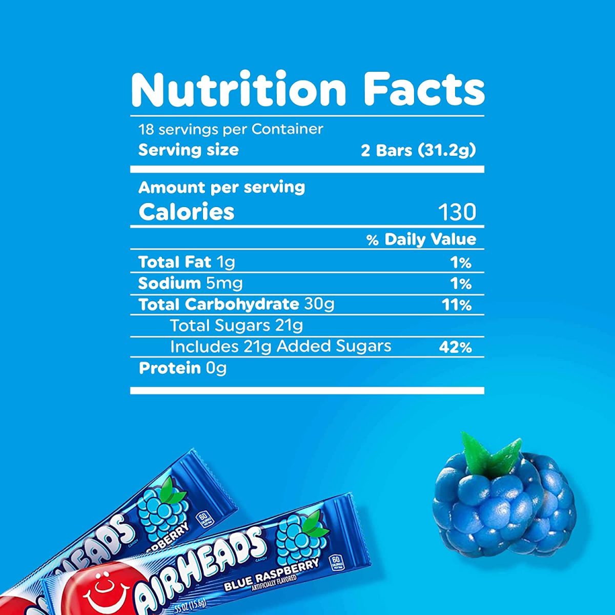 AIR HEADS BLUE RASPBERRY 36PACK - Trimex Wholesale UK