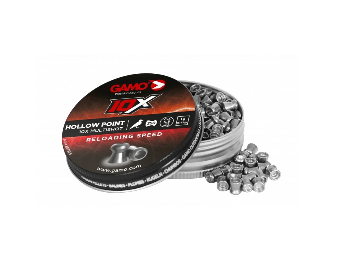 AIR GUN PELLETS GAMO HOLLOW POINT 10 X 5.5 MM .22 250 PCS - Trimex ...