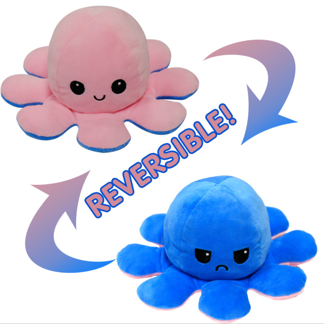 NA01 50CM REVERSIBLE OCTOPUS MOODEES TOY - Trimex Wholesale UK