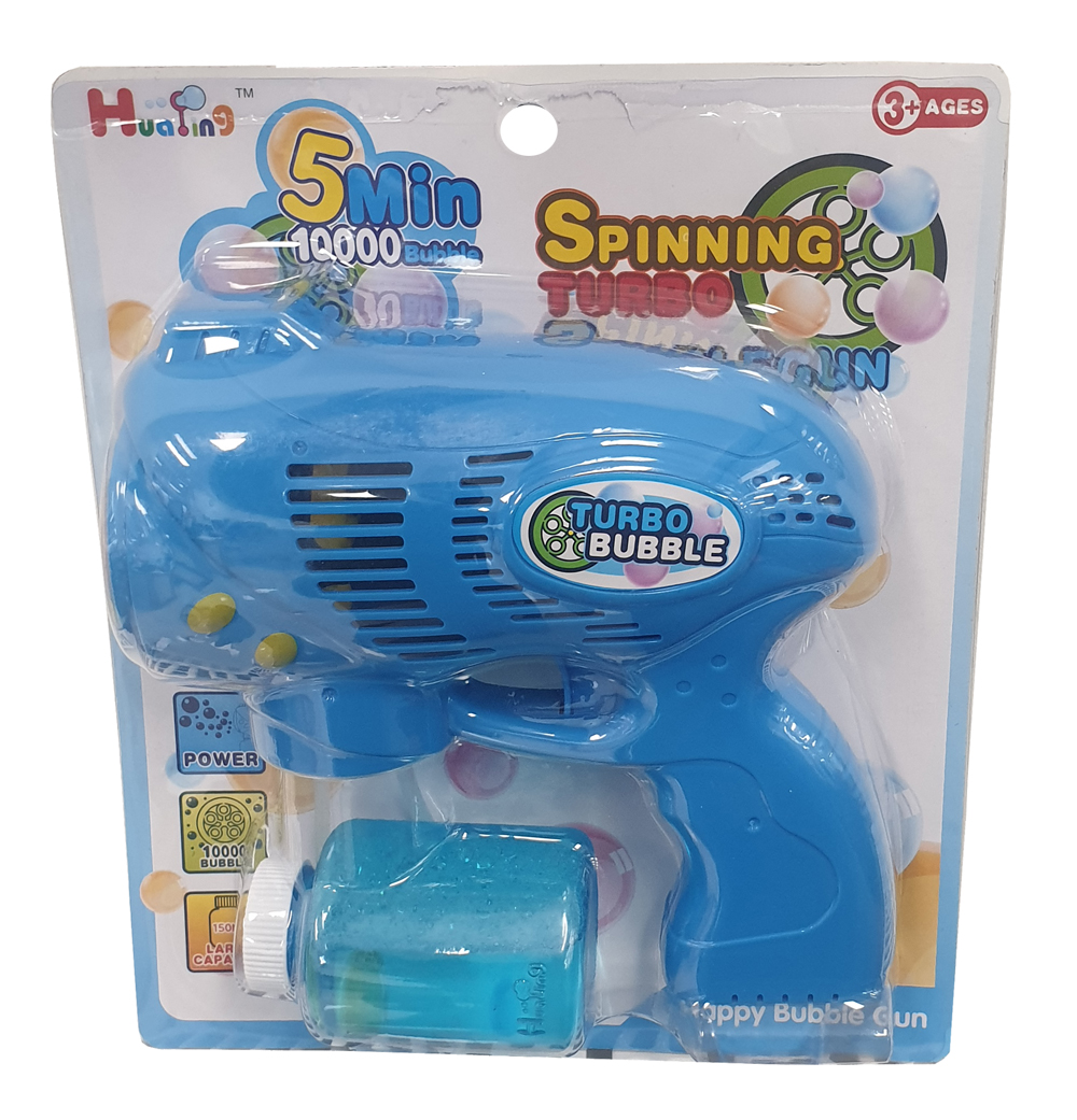 HT8208 Battery Operated Spinning Turbo Bubble Gun - Trimex Wholesale UK