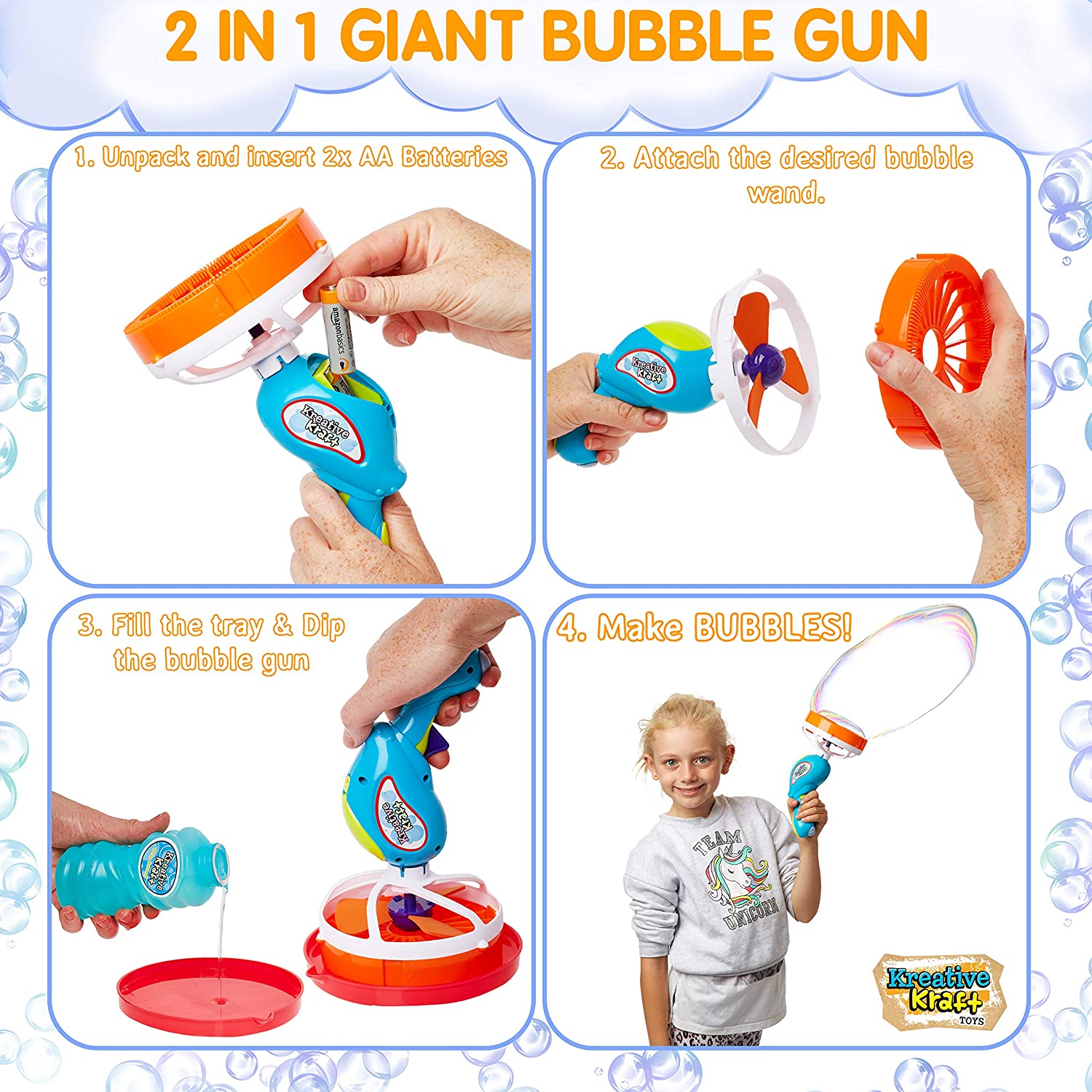 DHOBB10242 2 IN 1 GIANT BUBBLE BLASTER - Trimex Wholesale UK