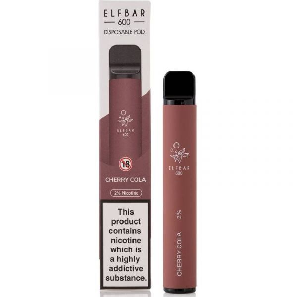 Elf Bar Cherry Cola 600 Puffs Disposable Vape Pack Of 10 Trimex