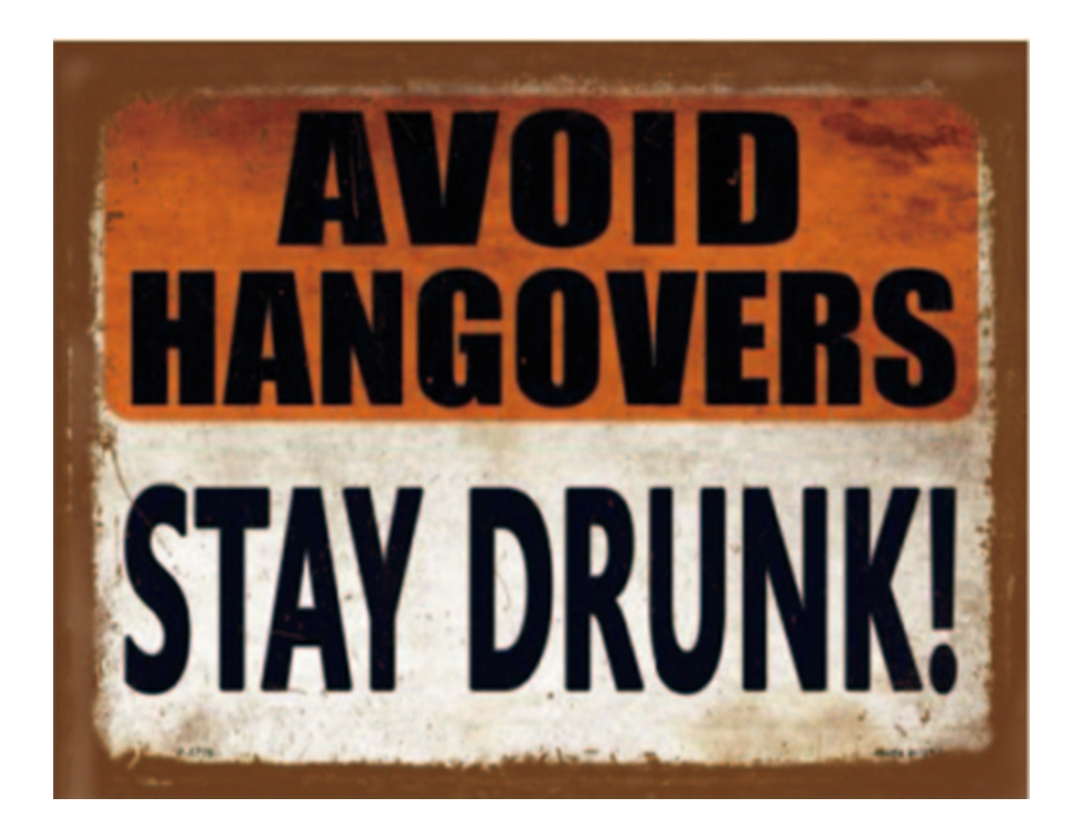 20X30-1035 VINTAGE SIGN 20 X 30 CM – AVOID HANGOVERS - Trimex Wholesale UK