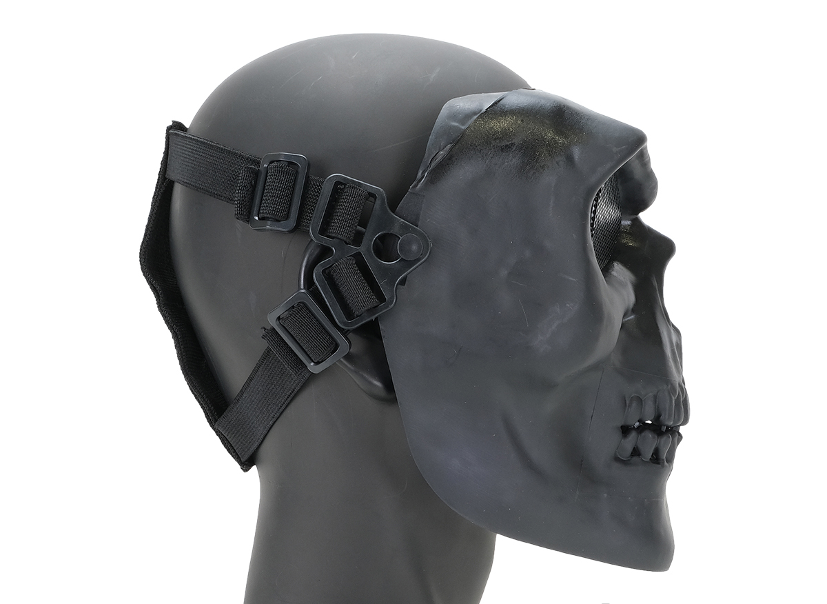 SRC FULL FACE SKULL AIRSOFT MASK V2 BLACK WITH ROUND HOLES - Trimex ...