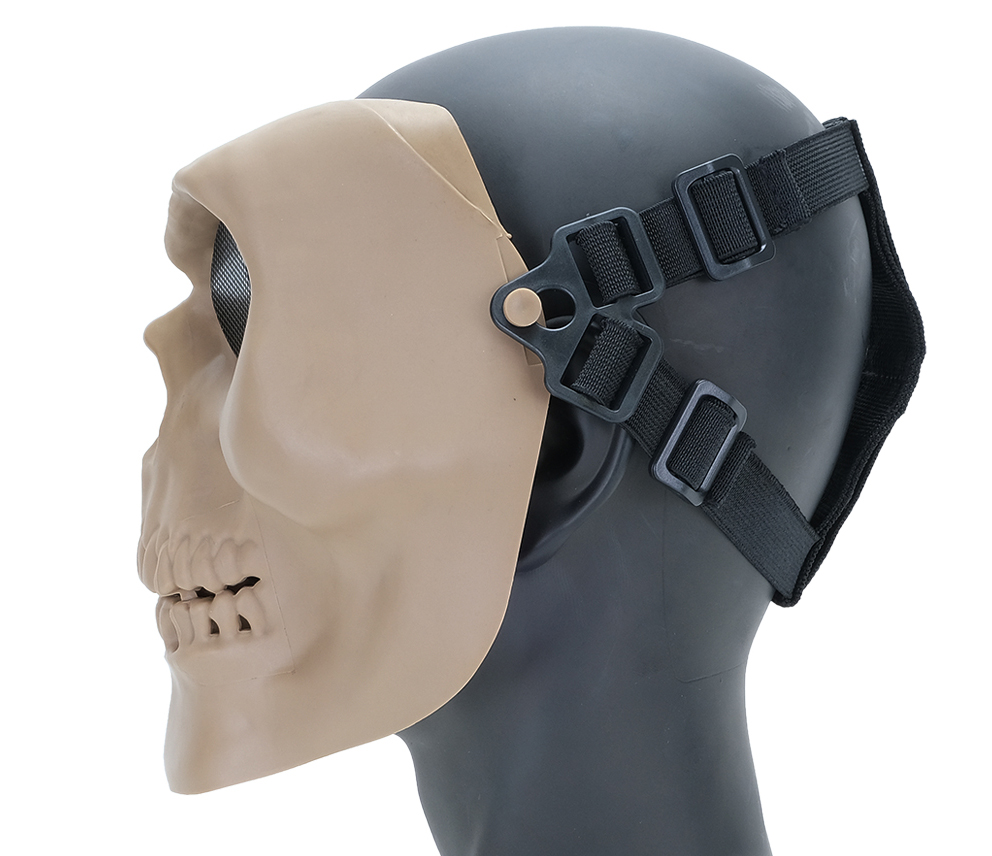SRC FULL FACE SKULL AIRSOFT MASK V2 TAN WITH ROUND HOLES - Trimex ...