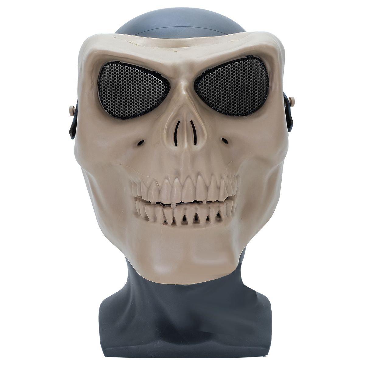 SRC FULL FACE SKULL AIRSOFT MASK V2 TAN WITH ROUND HOLES - Trimex ...