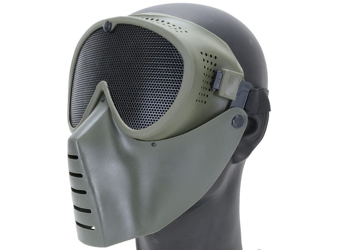 SRC FULL FACE FLY AIRSOFT MASK V2 DARK GREEN WITH ROUND HOLES - Trimex ...