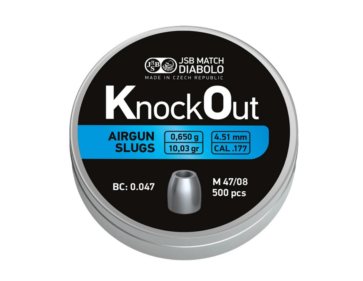 JSB KNOCK OUT AIRGUN SLUG .177 CALIBRE 4.51MM 10.03 GRAIN 0.650G TIN OF ...