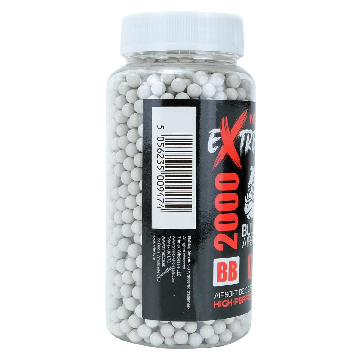 EXTREME BULLDOG 0.25G WHITE 2000 AIRSOFT BB PELLETS - Trimex Wholesale UK