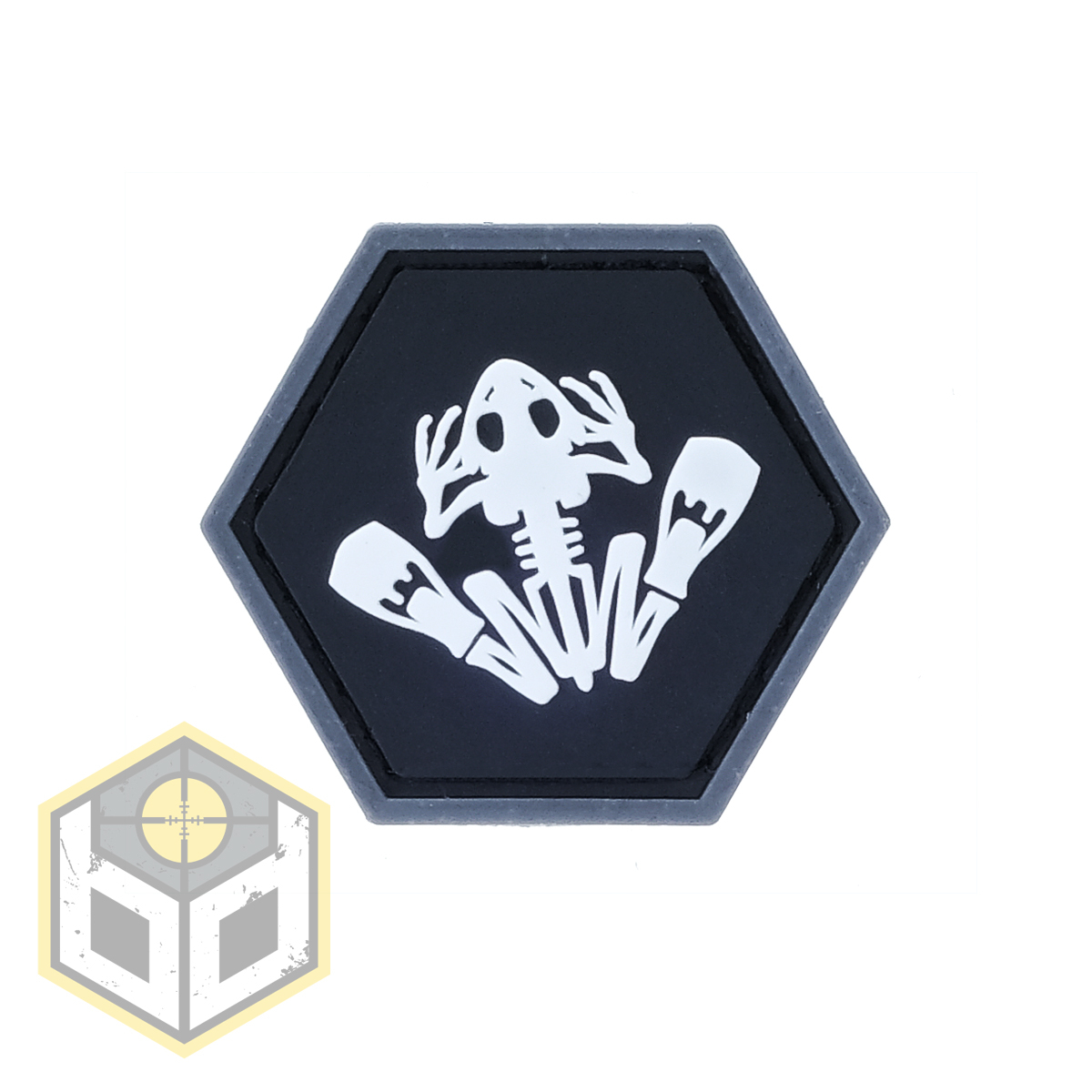 US NAVY SEALS SKULL FROGMAN WHITE WITH FLIPPERS BALLISTIC HEX PATCH ...