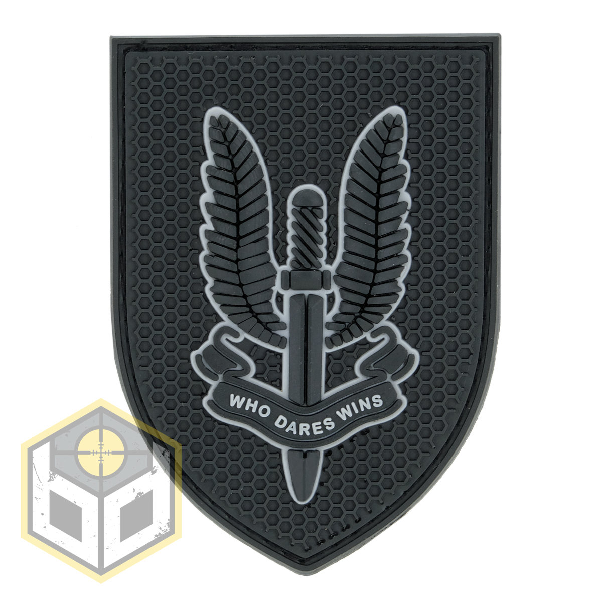 WHO DARES WINS SAS PVC PATCH BLACK WDWSAS-B - Trimex Wholesale UK