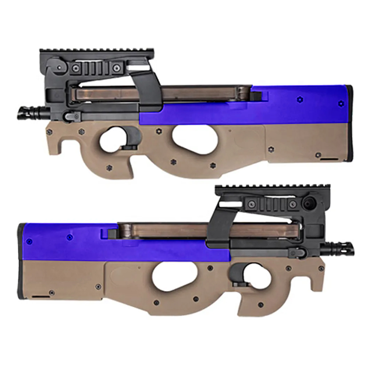 King Arms M3 Tactical P90 AEG Airsoft Electric Rifle Two Tone Tan And ...