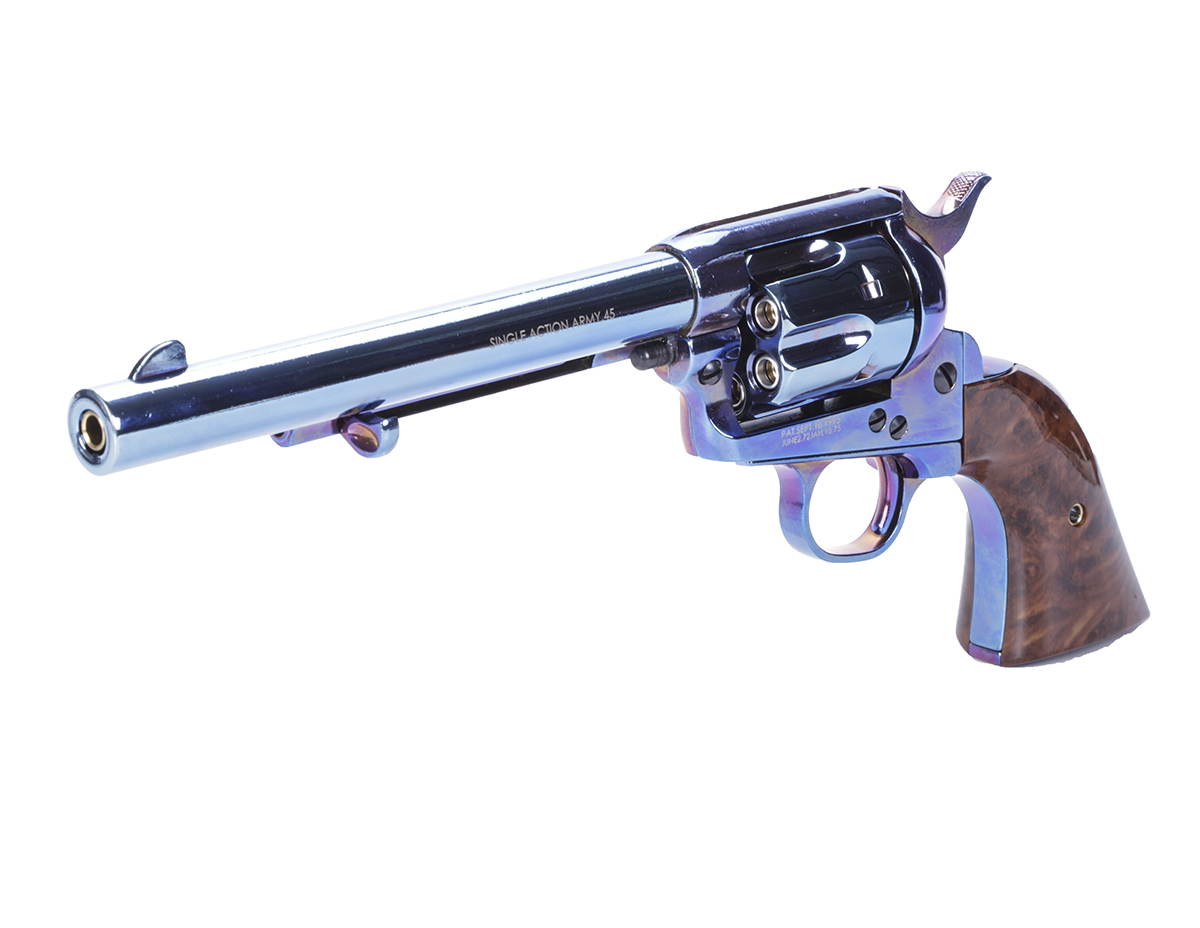 King Arms SAA .45 Peacemaker Airsoft Gas Revolver M V2 – Blue - Trimex ...