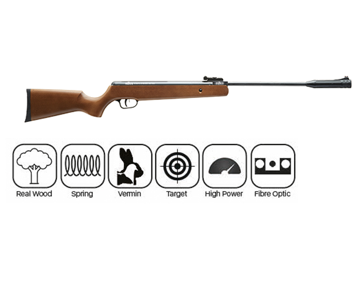 MILBRO EXPLORER NATURE AIR RIFLE WITH WOOD STOCK .177 - Trimex Wholesale UK