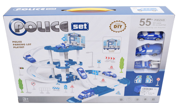 61T02 POLICE PARKING LOT PLAY SET - Trimex Wholesale UK