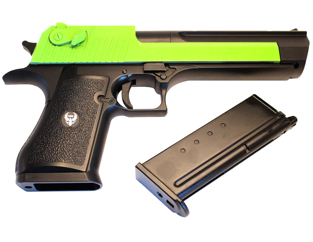 HG195 Desert Eagle Gas Pistol - GREEN TWO TONE - Trimex Wholesale UK