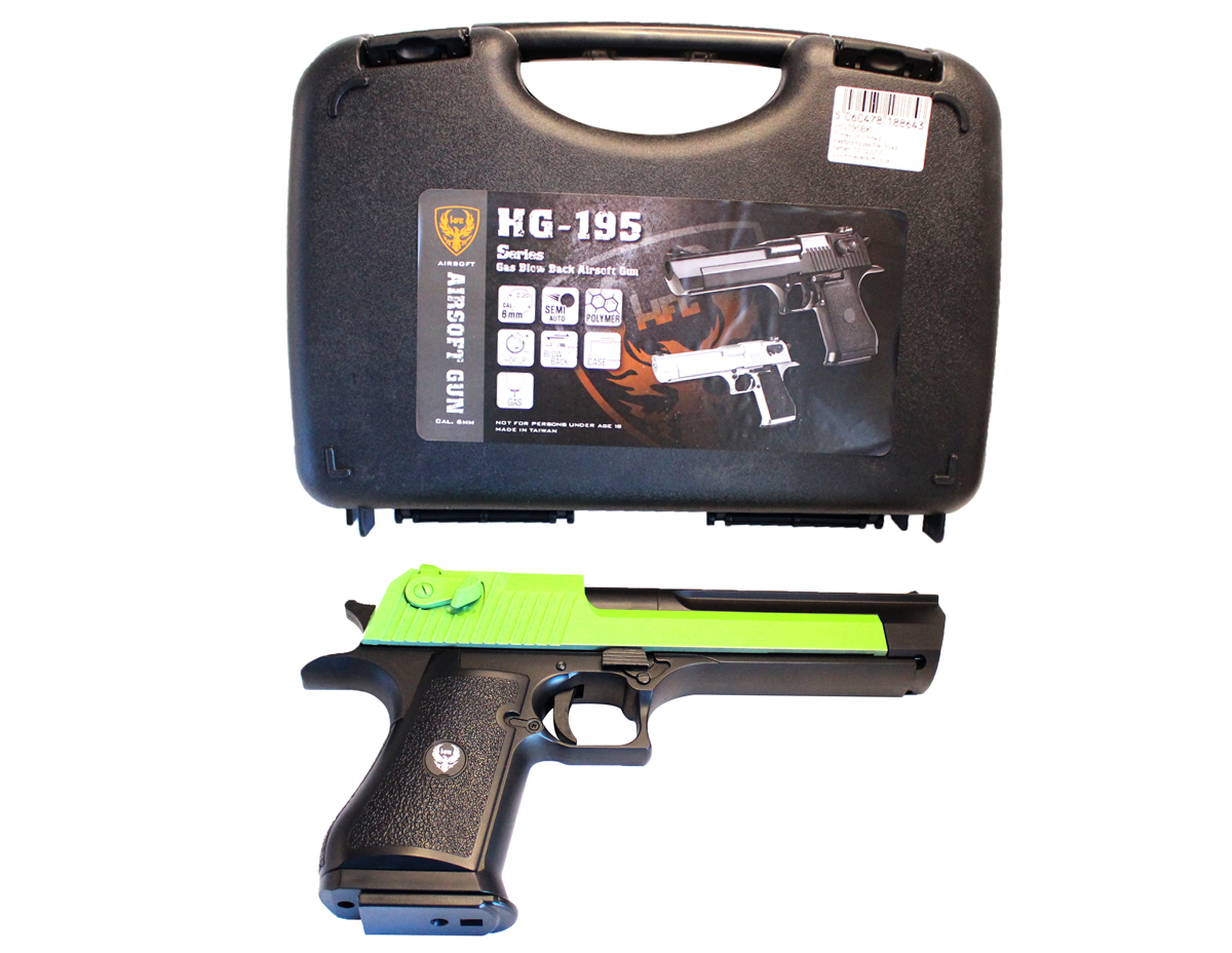 HG195 Desert Eagle Gas Pistol - GREEN TWO TONE - Trimex Wholesale UK