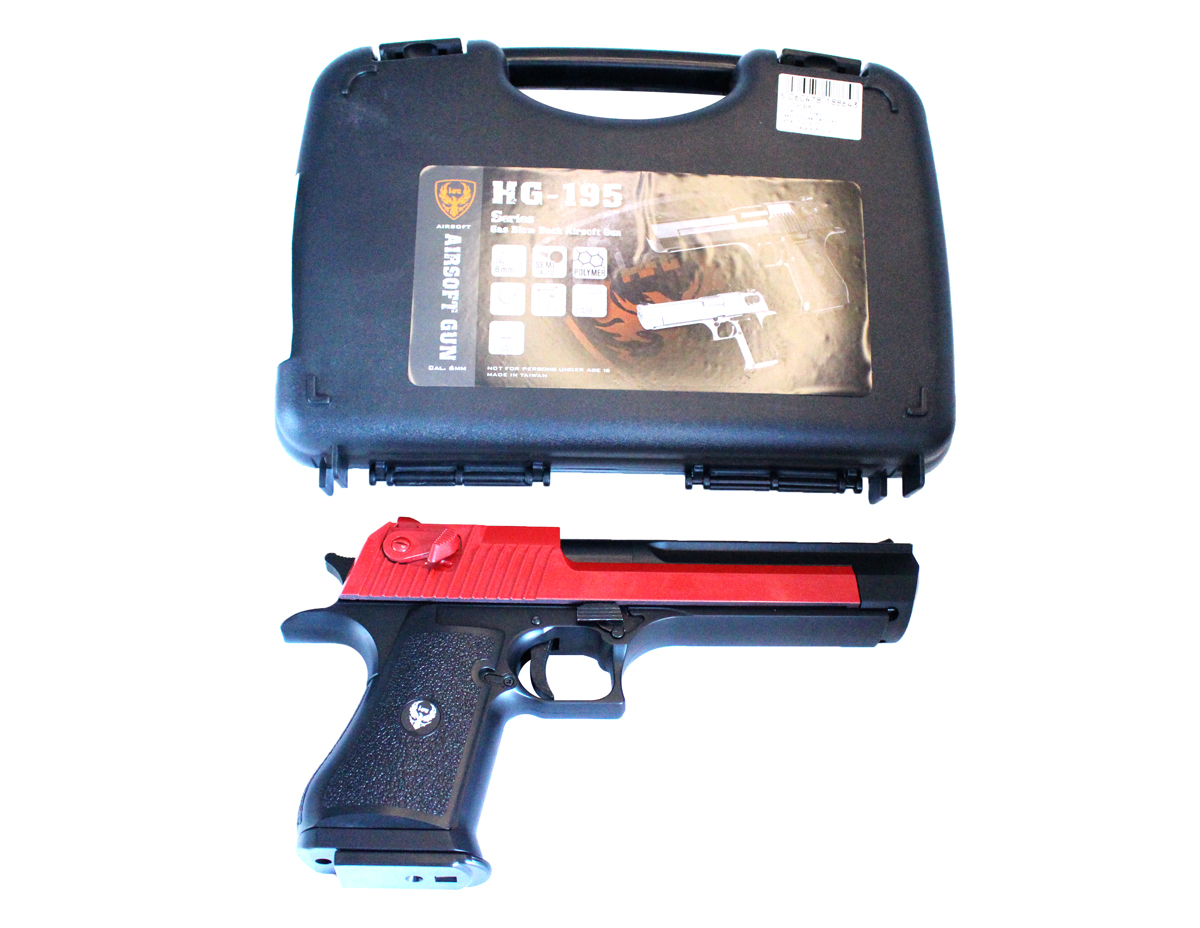 HG195 Desert Eagle Gas Pistol - RED TWO TONE - Trimex Wholesale UK