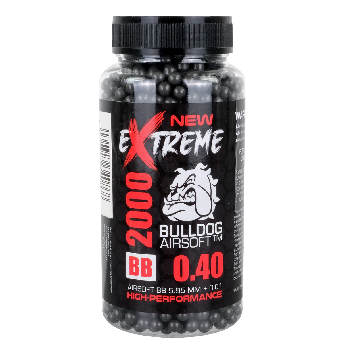 EXTREME BULLDOG 0.40G BLACK 2000 AIRSOFT BB PELLETS - Trimex Wholesale UK