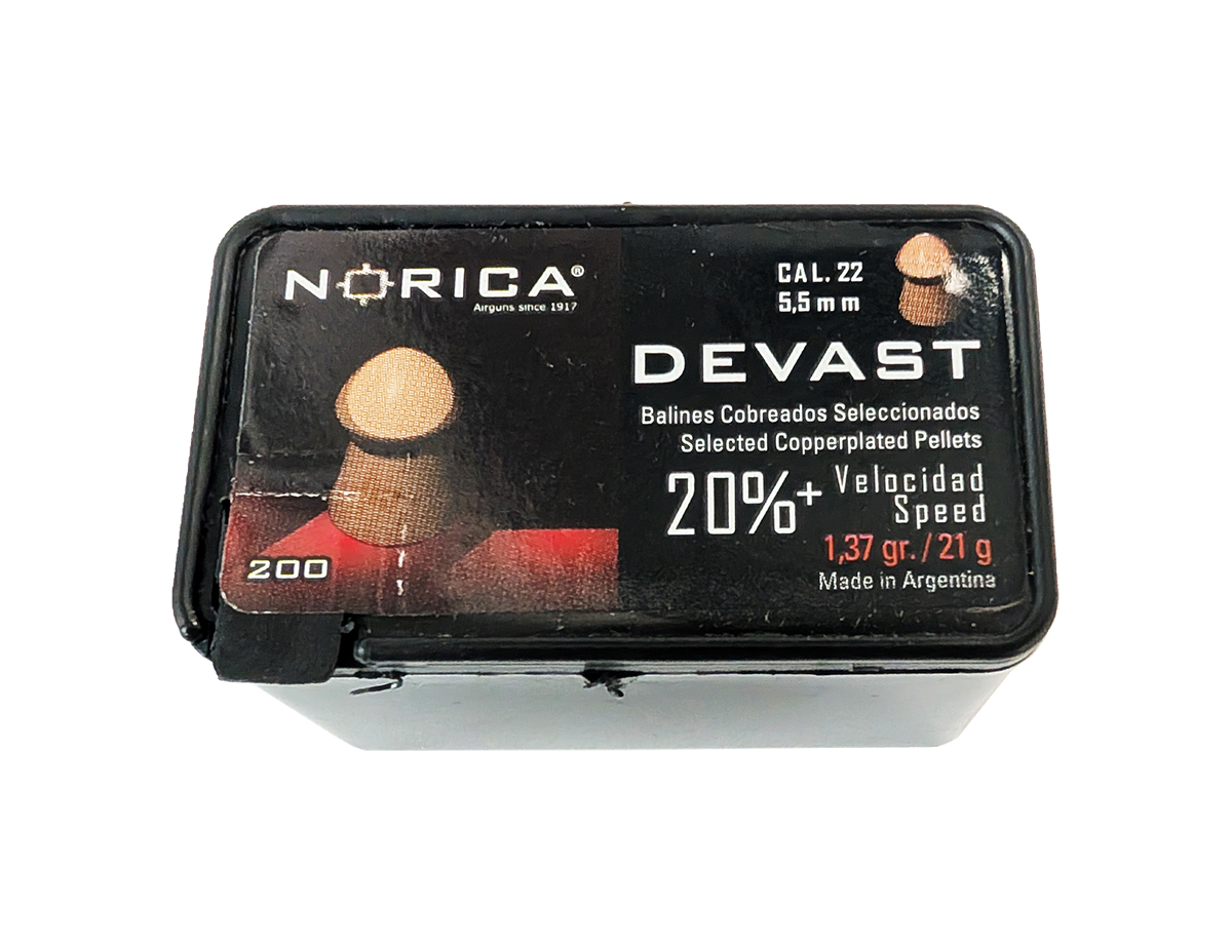 Norica Copper Coated Devast .22 Pellet 200 Tin - Trimex Wholesale UK