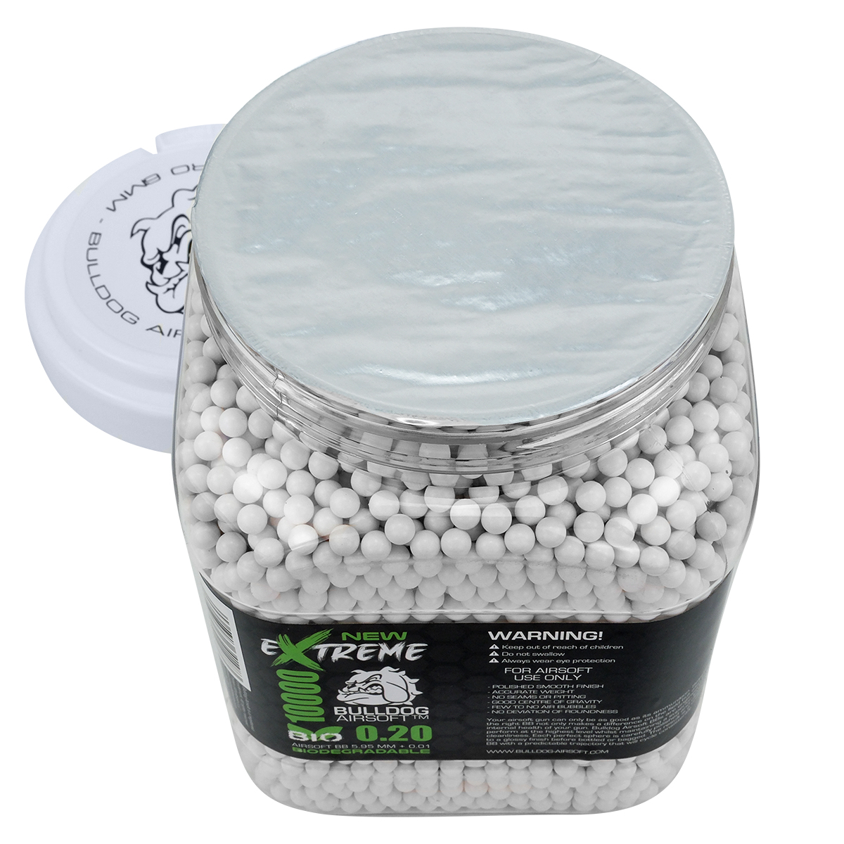 Extreme Bulldog 0.20g Bio 10000 Tub Airsoft BB Pellets - Trimex ...