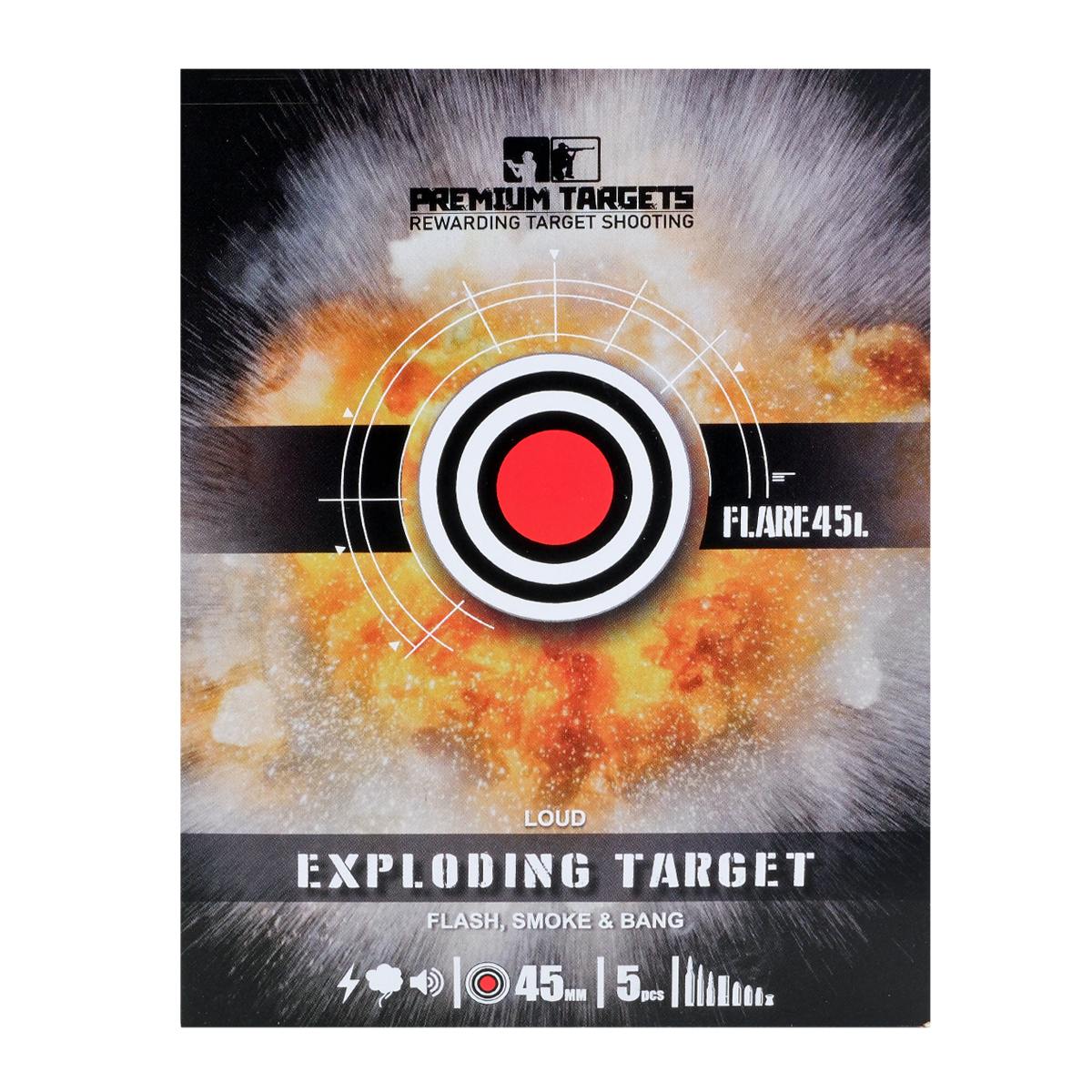 Premium Targets Flare 45L Flash And Smoke Reactive Targets – Loud - Trimex Wholesale UK