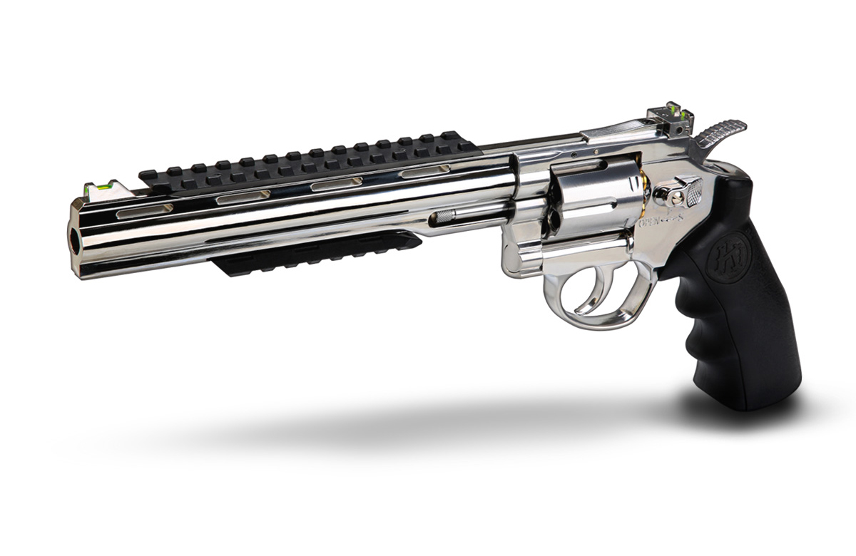 KL HERC 8 AIRGUN REVOLVER CO2 DUAL AMMO SILVER TITAN - Trimex Wholesale UK